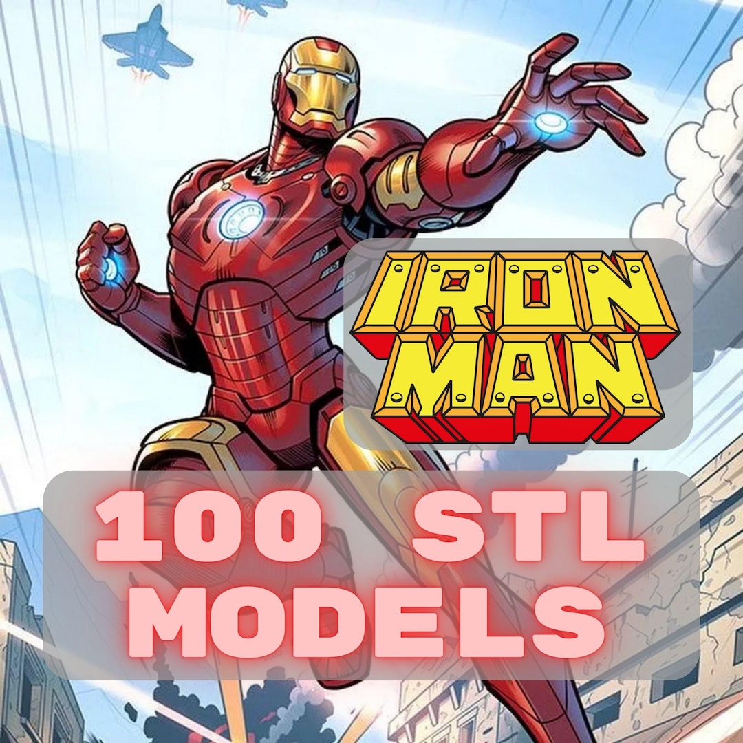 Set of Iron Superhero Figures for 3D Print, Bundle of Superhero Figures ...
