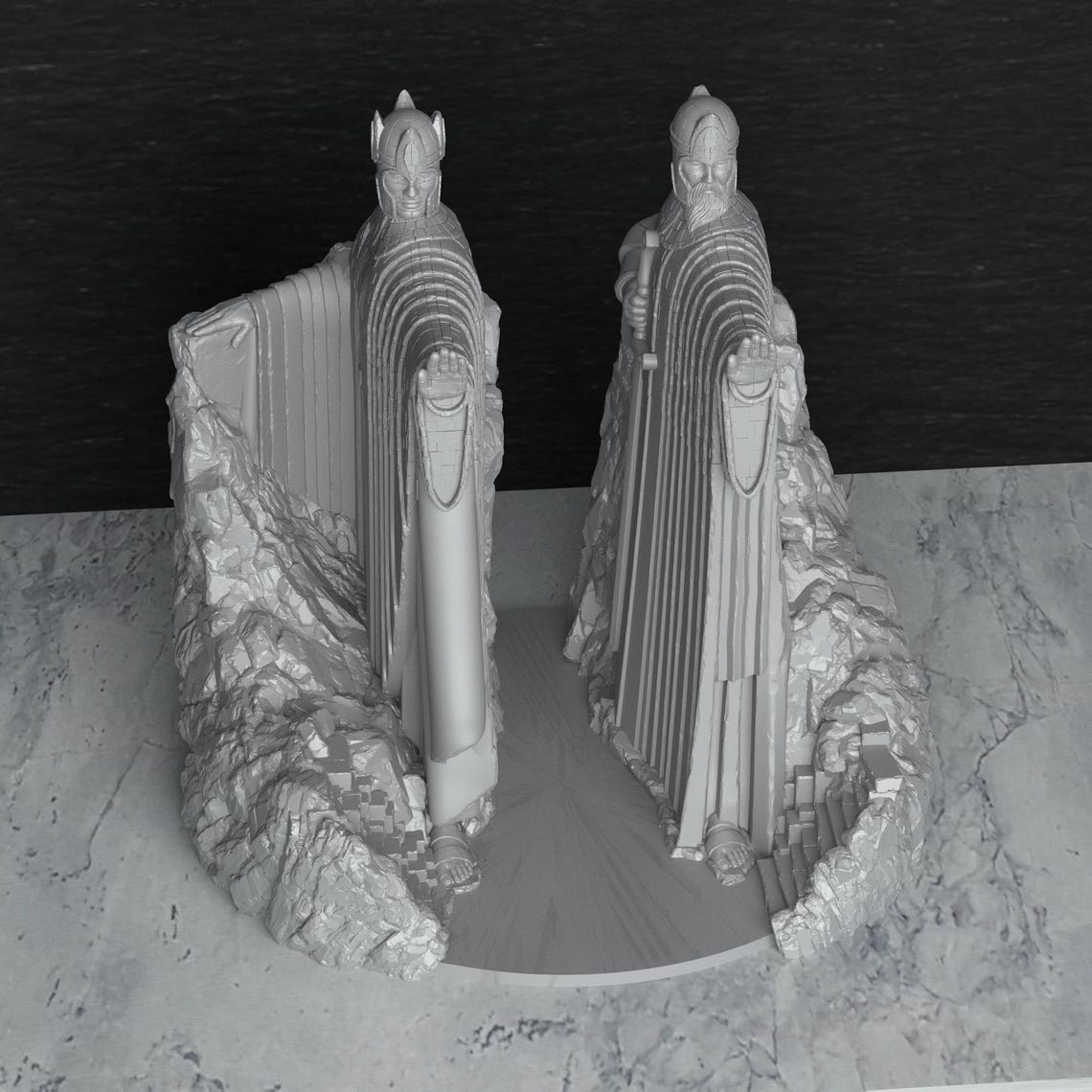 The Argonath LOTR Figures for 3D Print, Argonath Statues Book Support ...