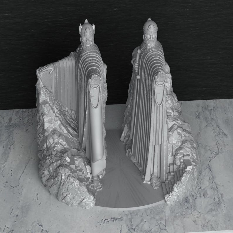The Argonath LOTR Figures for 3D Print, Argonath Statues Book Support ...