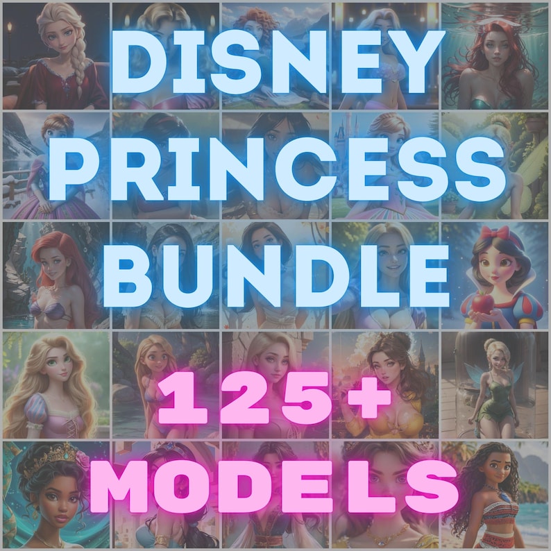Set of Princess STL Models for 3D Print, NSFW Princess Figures Bundle ...