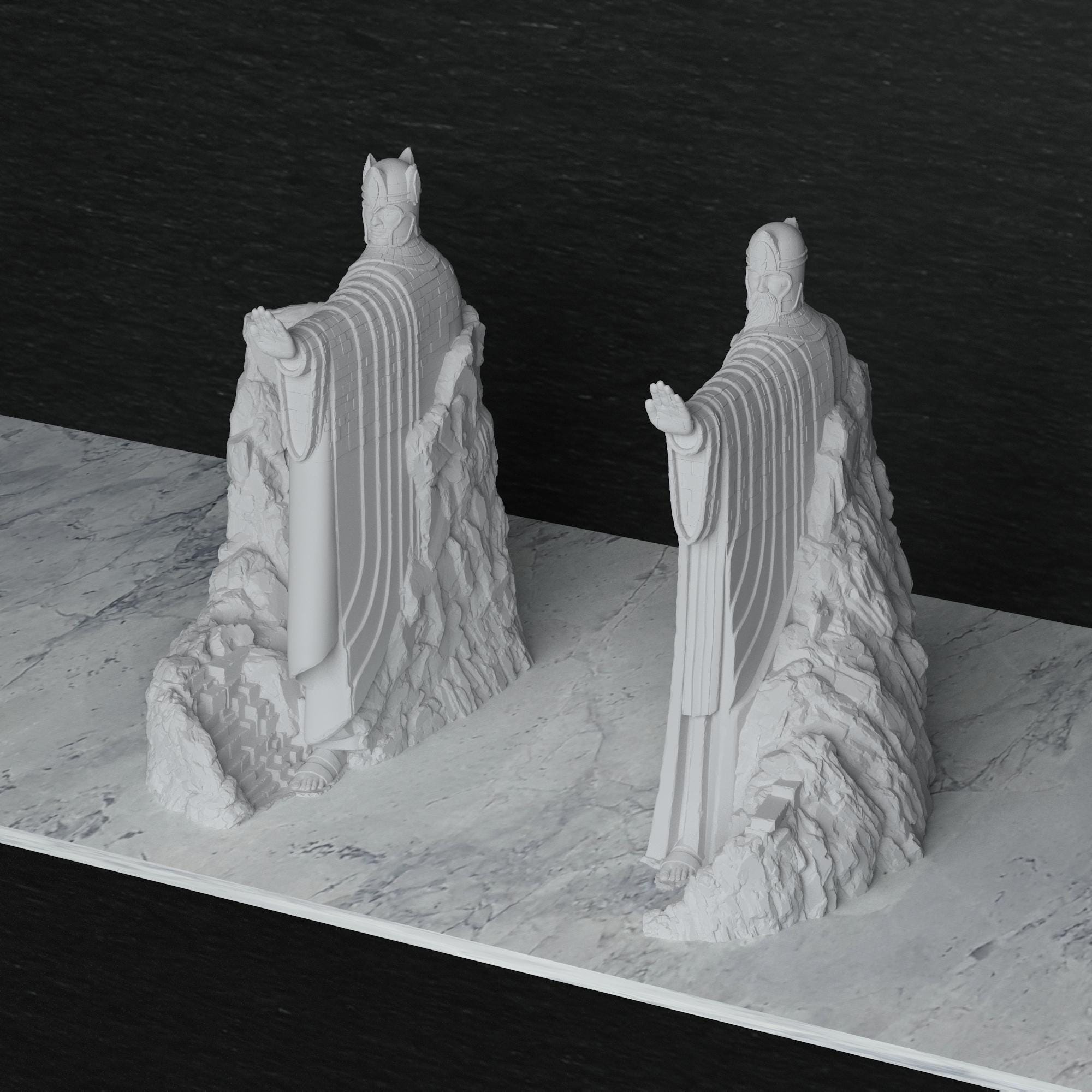 The Argonath LOTR Figures for 3D Print, Argonath Statues Book Support ...