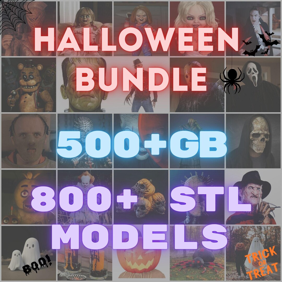 Halloween Bundle for 3D Print, Halloween 3D STL Model Set for Printing ...