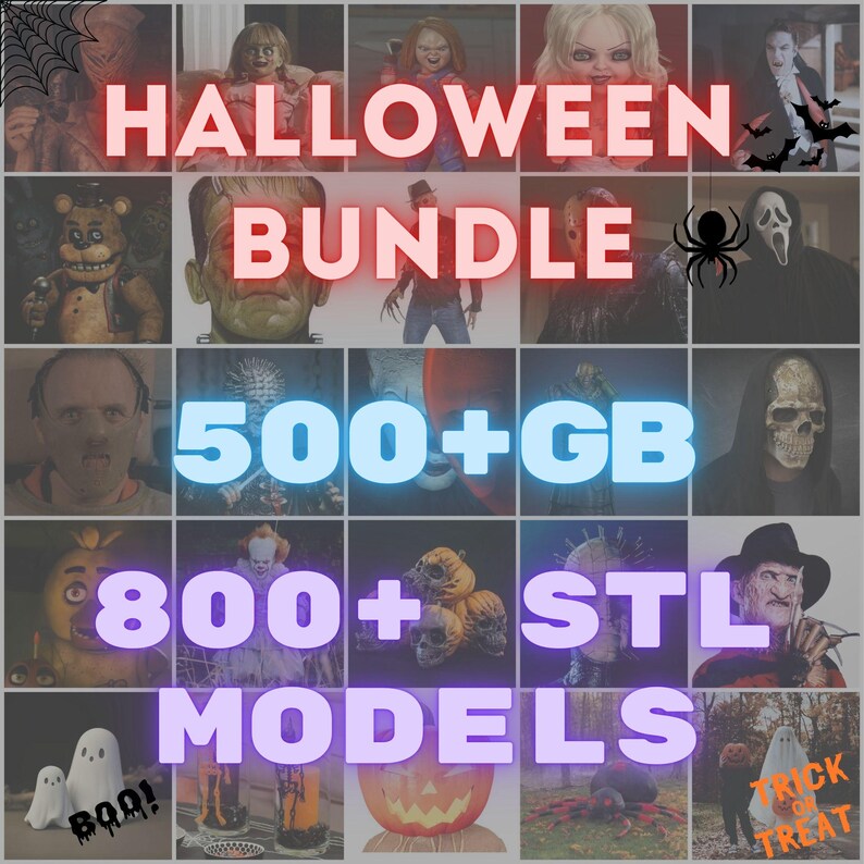 Halloween Bundle for 3D Print, Halloween 3D STL Model Set for Printing ...