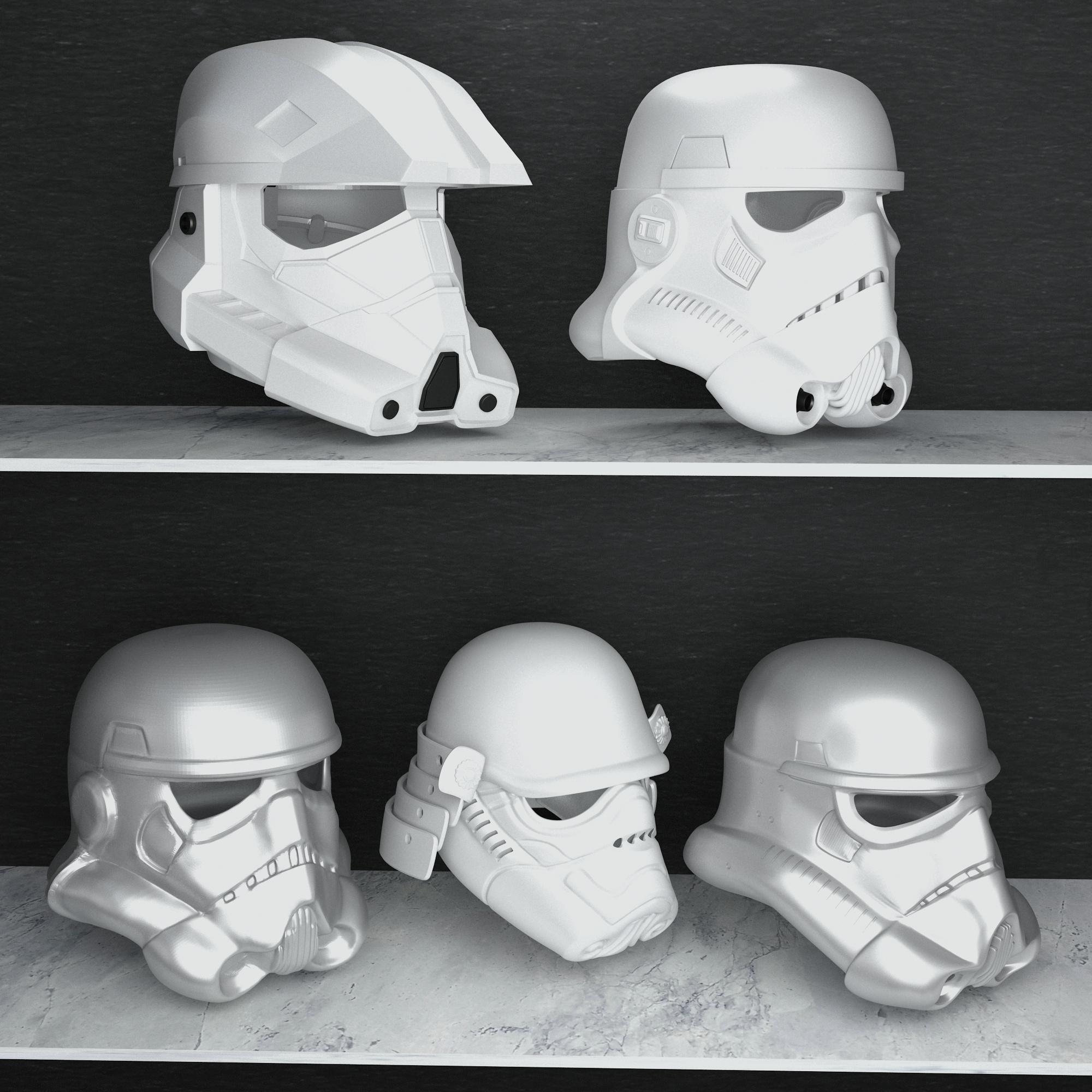 Set of Stormtrooper Helmets for 3D Print, Star Helmet 3D STL Model ...