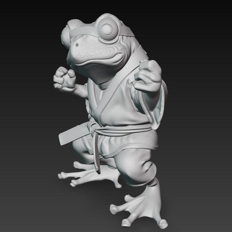 Karate Frog Figure for 3D Print, Frog STL Printing Model - Etsy