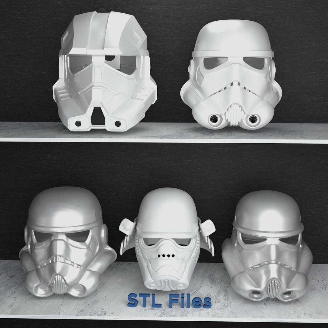 Set of Stormtrooper Helmets for 3D Print, Star Helmet 3D STL Model ...