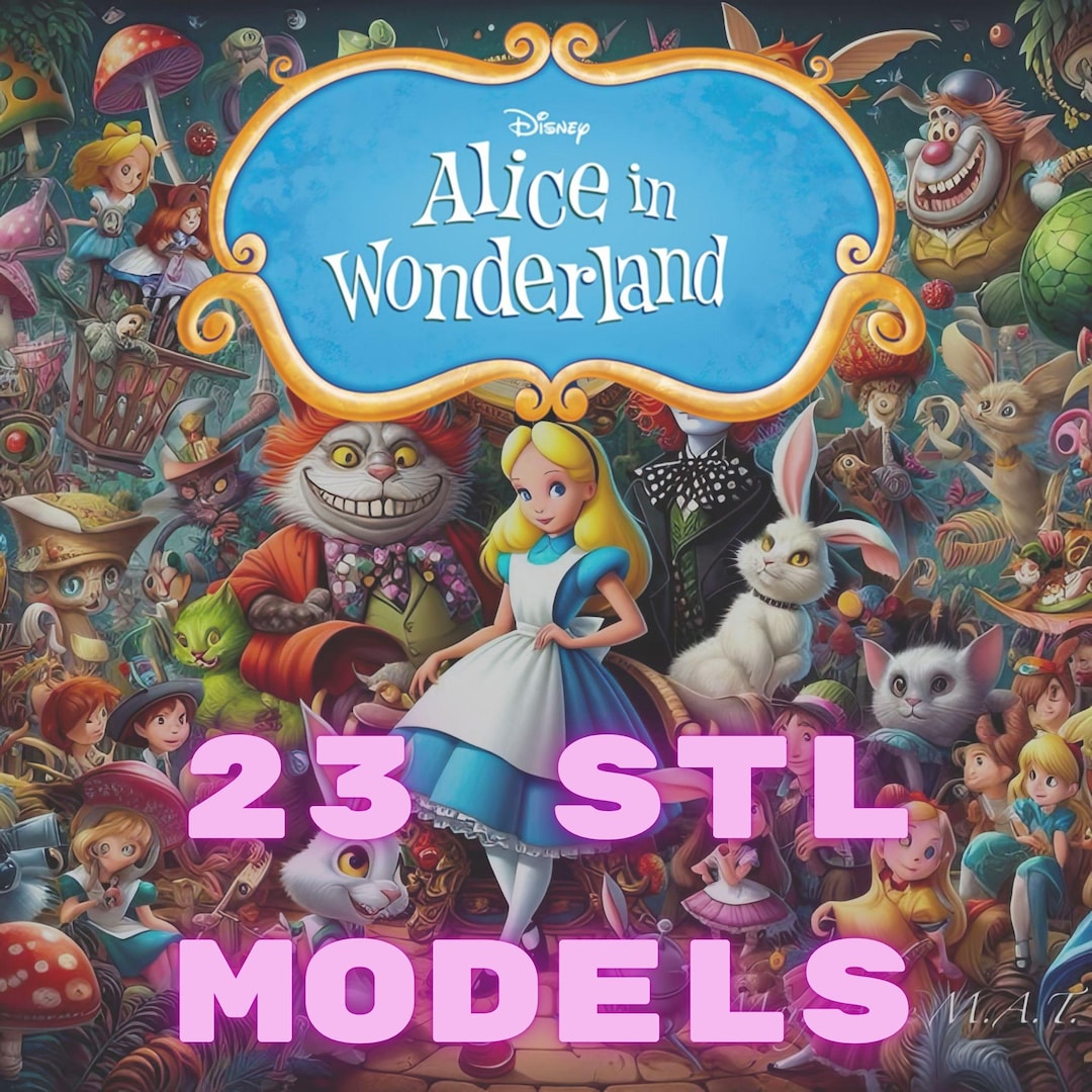 Set of Wonderland Alice for 3D Print, Bundle of Alice Figures 3D STL ...