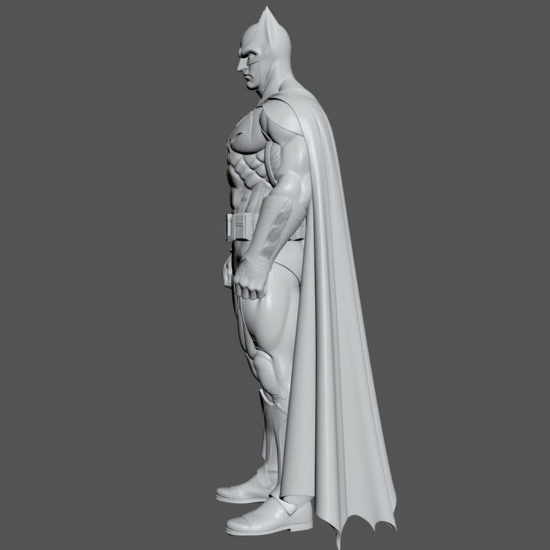 Dark Superhero Figure STL for 3D Print, Superhero Statue STL Printing ...