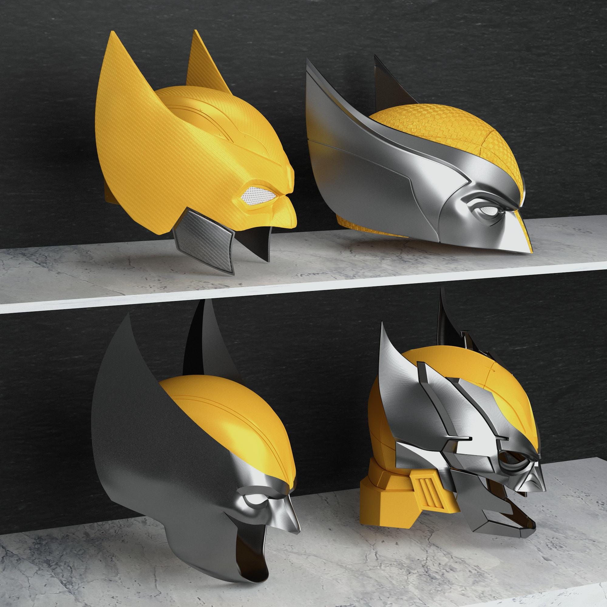 Set of Wolverine Masks for 3D Print, Wolverine Helmet 3D STL Model ...