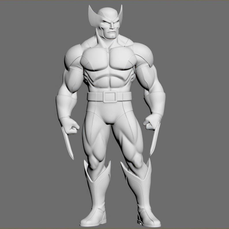 Superhero Figure STL for 3D Print, Cartoon Comic Book Mutant Statue STL ...