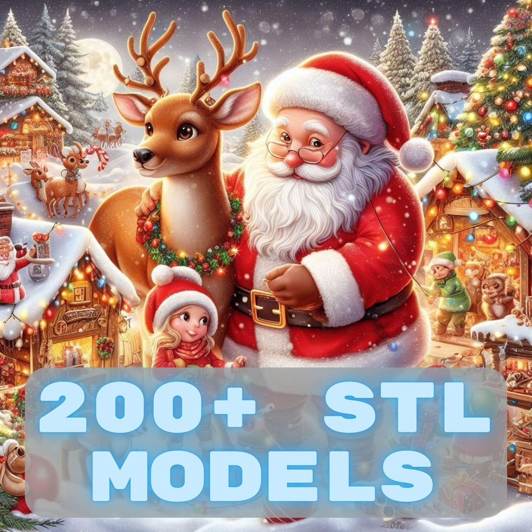 Christmas Bundle 3D Print STL Models, Digital Files Set With Xmas ...