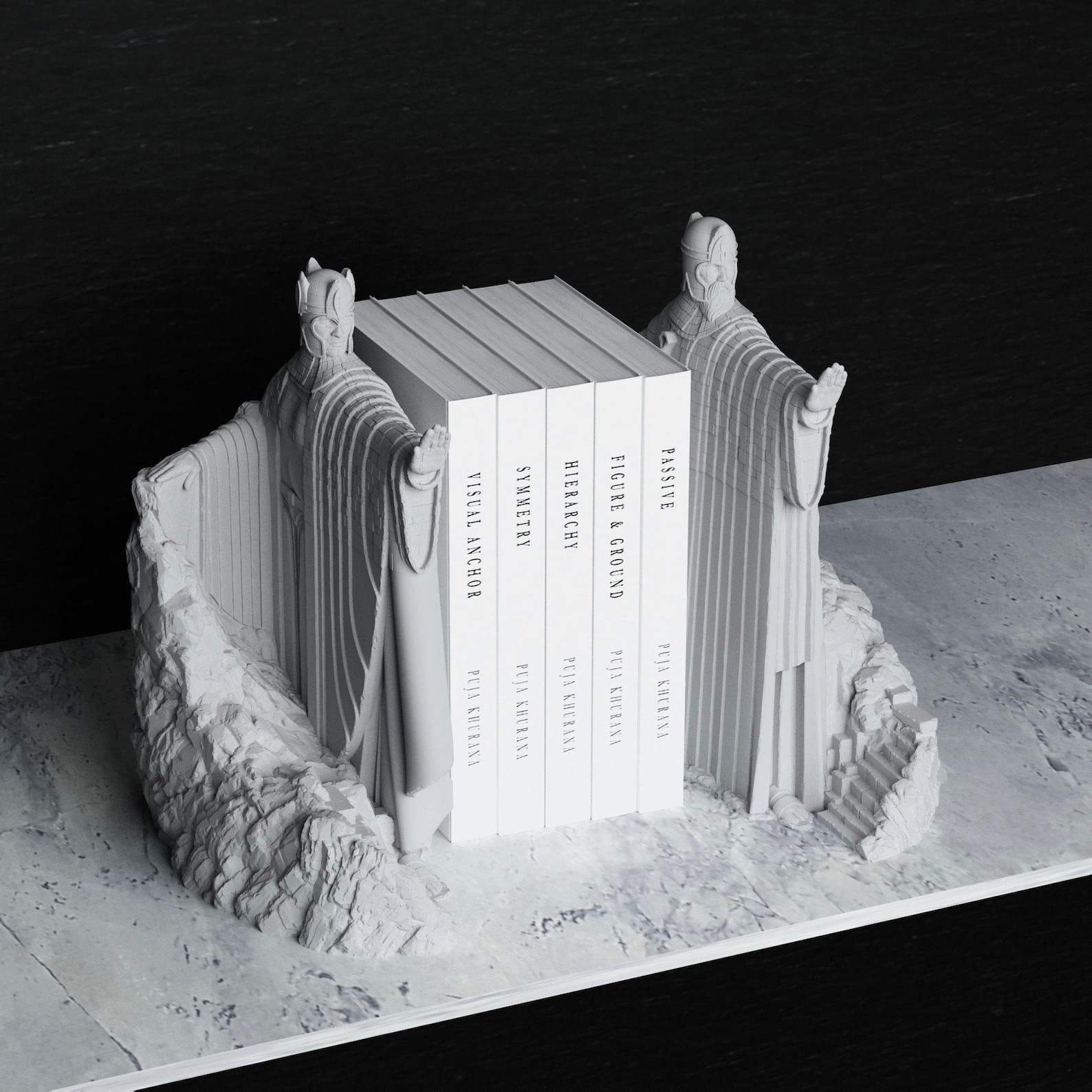 The Argonath LOTR Figures for 3D Print, Argonath Statues Book Support ...