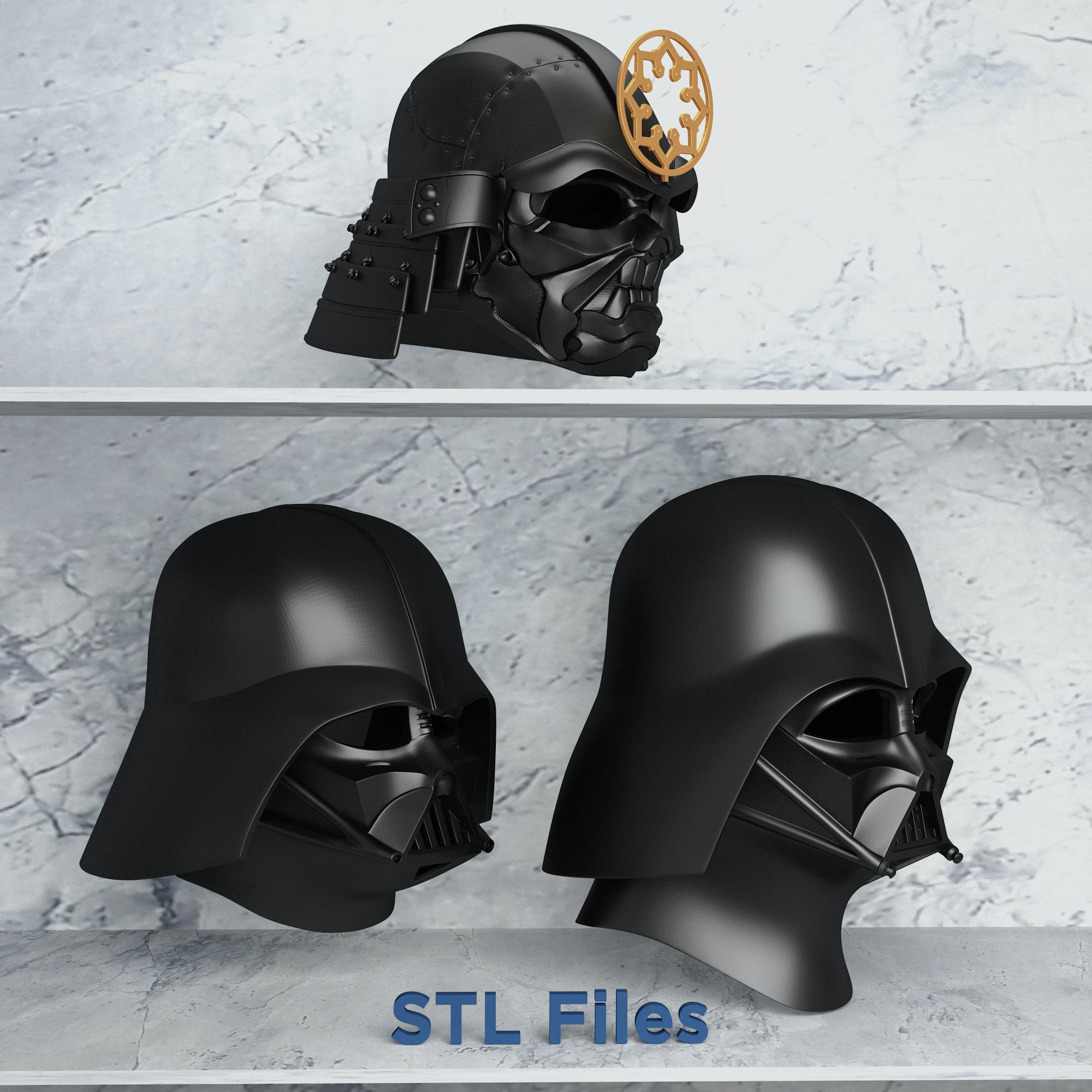 Set of Vader Helmets for 3D Print, Vader Helmet 3D STL Model Print, STL ...