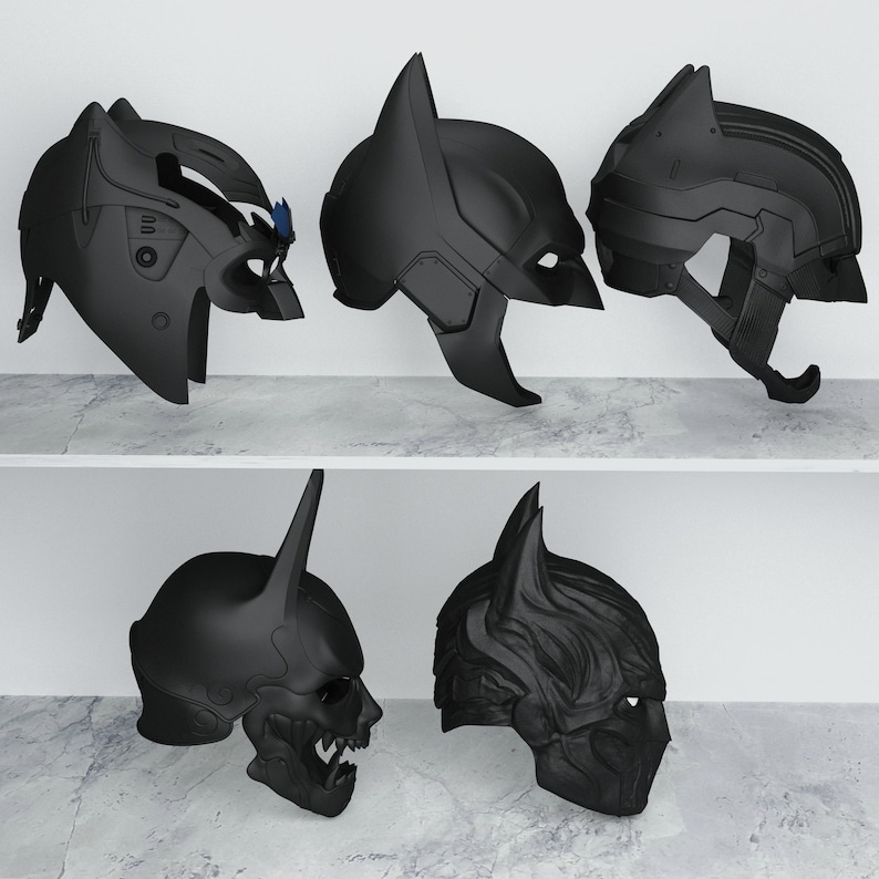 Set of Superhero Masks for 3D Print, Hero Helmet 3D STL Model Print ...