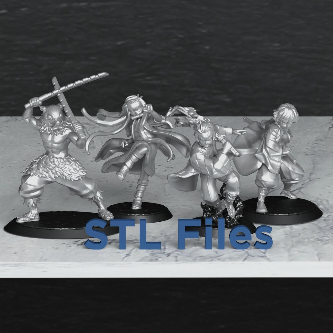 Set of Anime Figurines for 3D Print, Bundle of Anime Figures 3D STL ...