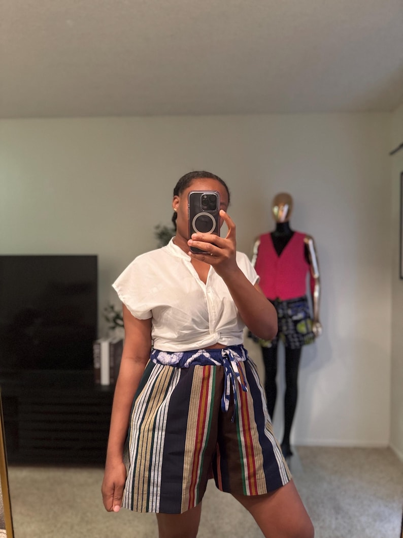 Aso Oke African Print Shorts: High Waist, Relaxed Fit (size 10-16) - Etsy