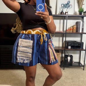 Aso Oke African Print Shorts: High Waist, Relaxed Fit (size 10-16) - Etsy
