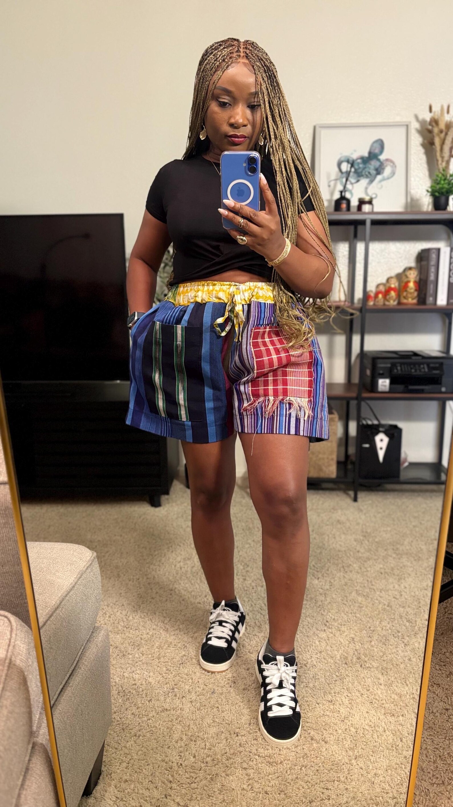 Aso Oke African Print Shorts: High Waist, Relaxed Fit (size 10-16) - Etsy