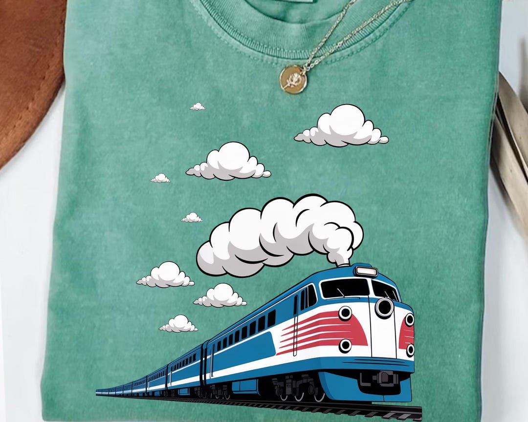 Passenger Train Shirt | Modern Locomotive Graphic Tee | Railfan Train ...