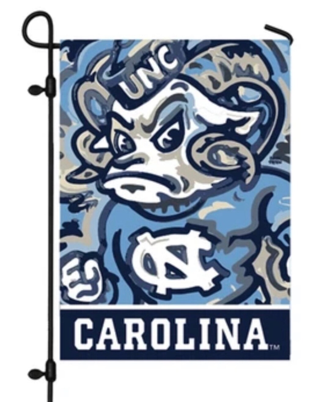University of North Carolina Mascot Garden Flag 12x18 Created by Justin ...