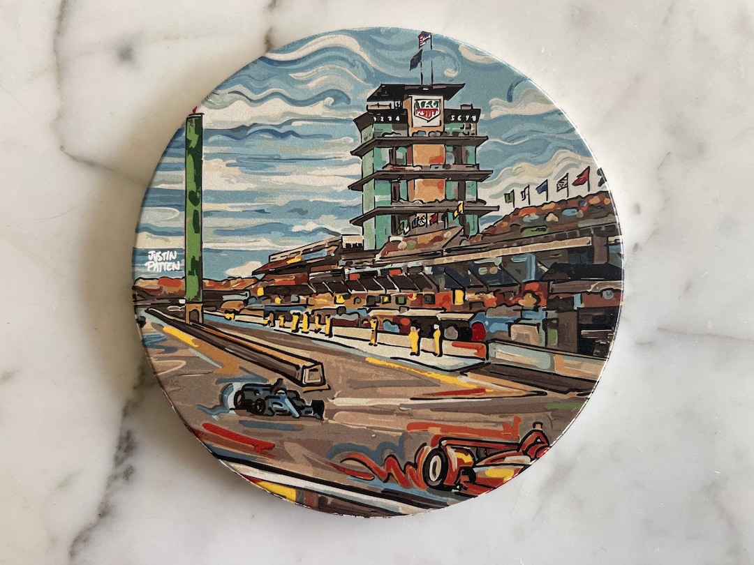 Indianapolis Motor Speedway Straightaway Stone Coaster by Justin Patten ...
