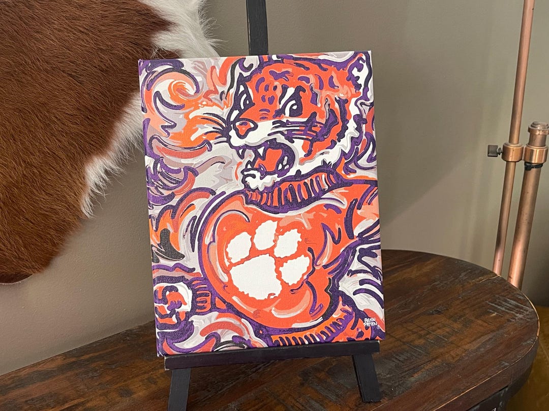 Clemson University 8" X 10" Mascot Wrapped Canvas Print by Justin Patten (storm Striker Art ...