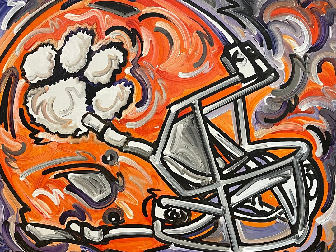 Clemson Painting by Justin Patten 30x24 (officially Licensed, Football ...
