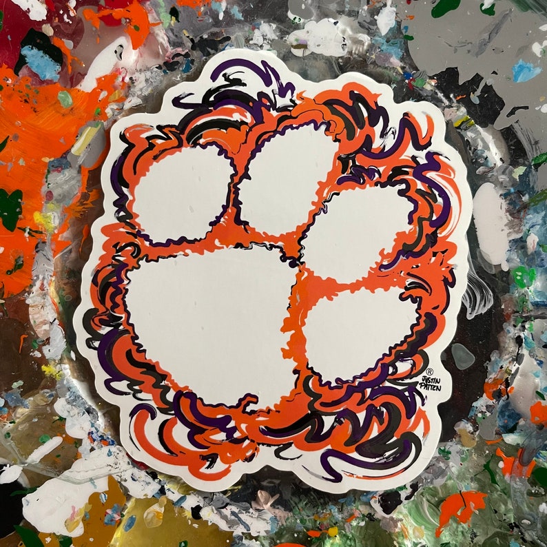 Sticker Clemson Storm Striker Art by Justin Patten Clemson | Etsy