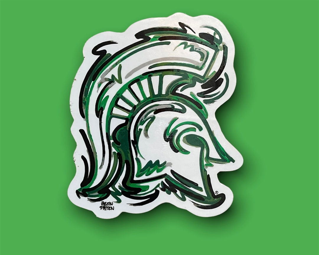 Michigan State University Mini Helmet Vinyl Sticker by Justin Patten ...