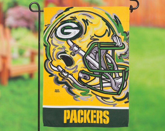 Garden Flag Packers Storm Striker Art by Justin Patten Green Bay ...