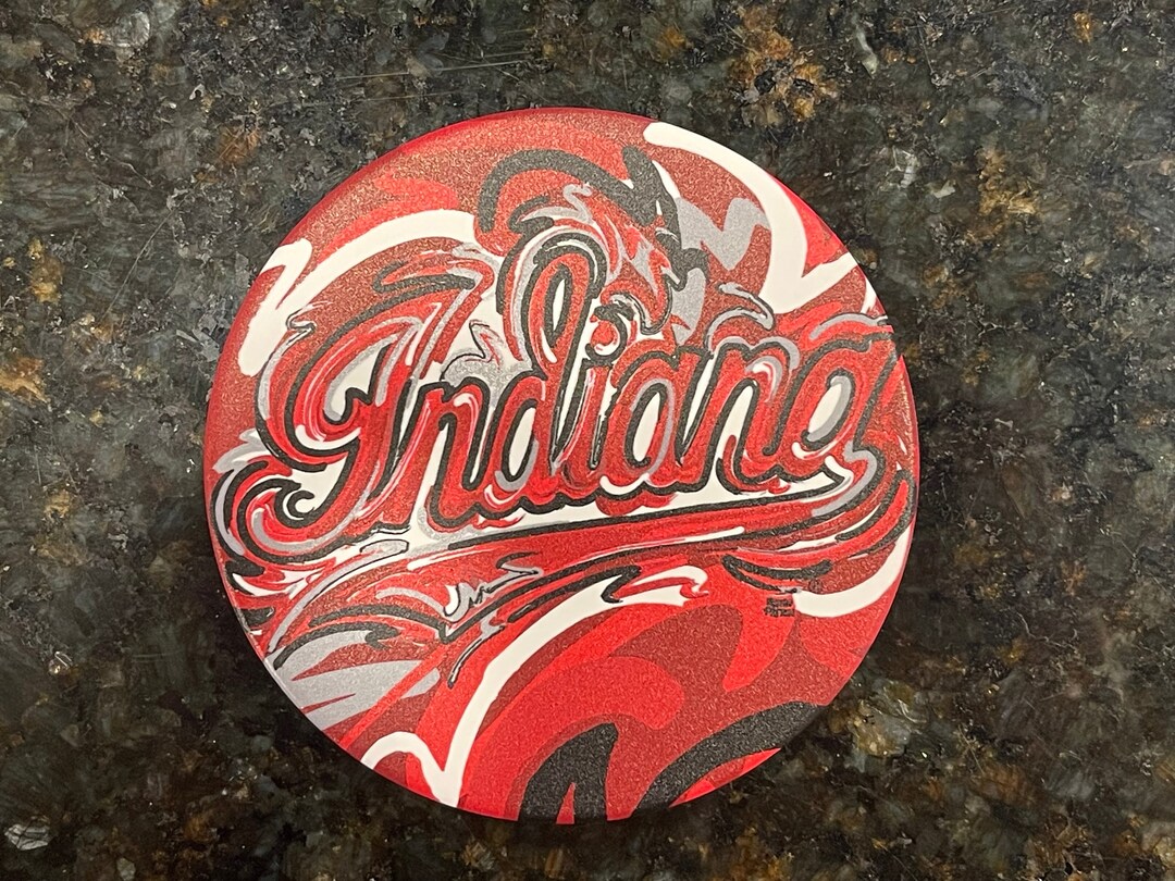 Indiana University Script Stone Coaster by Justin Patten (storm Striker ...