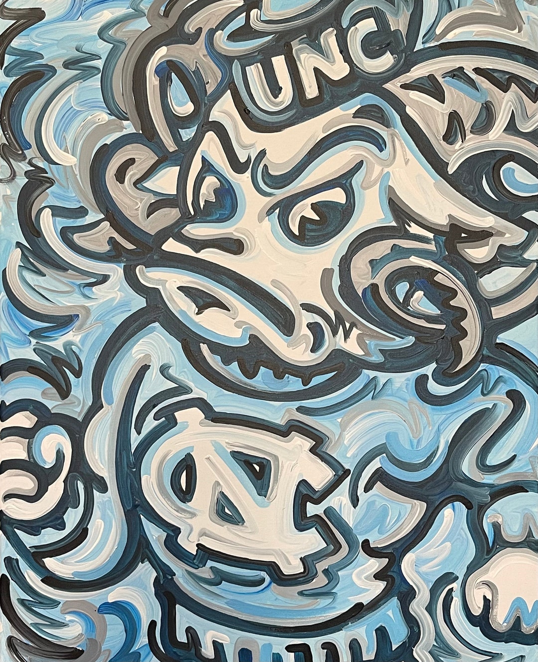 University of North Carolina Mascot Painting by Justin Patten 24x30 ...