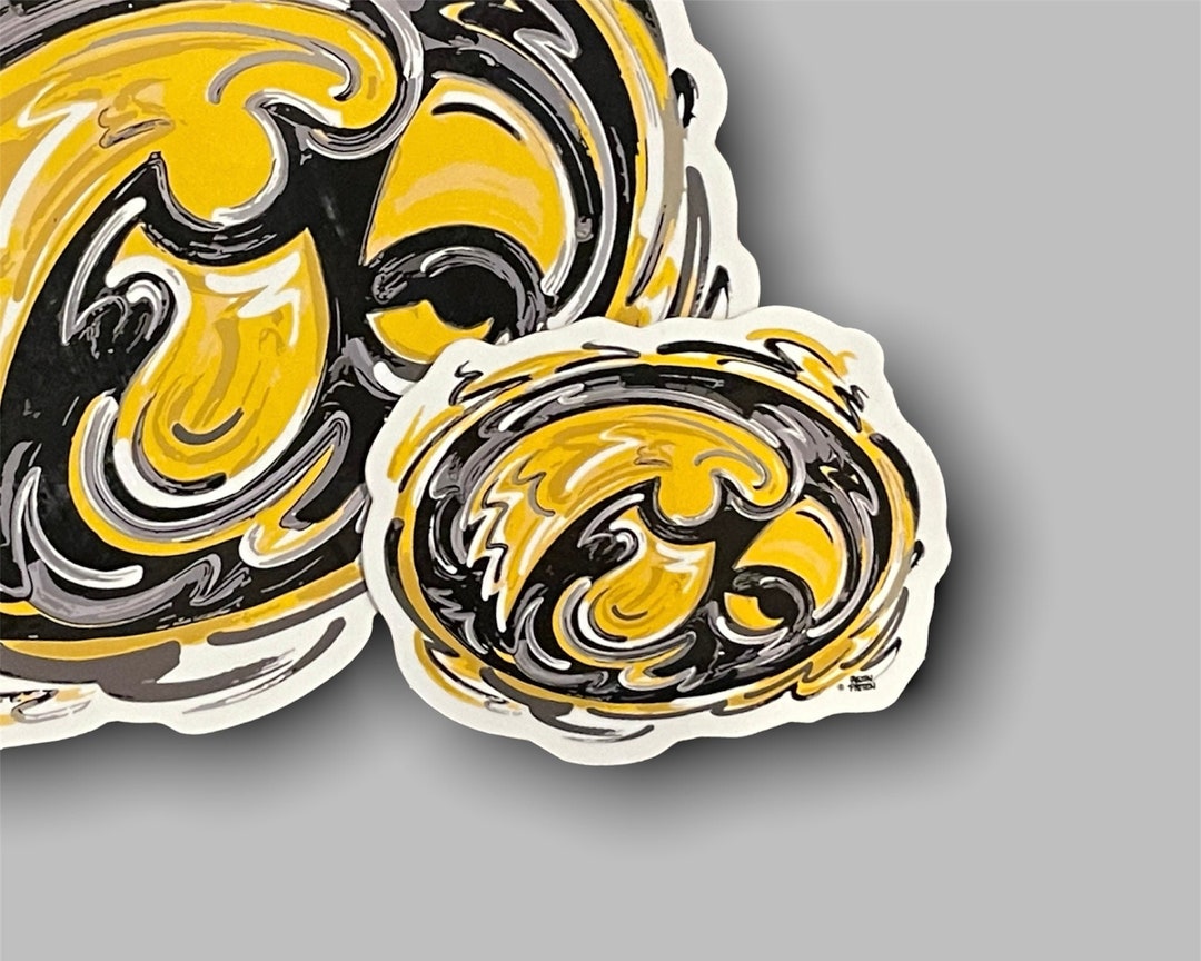 University of Iowa Tiger Hawk Mini Vinyl Sticker by Justin Patten ...