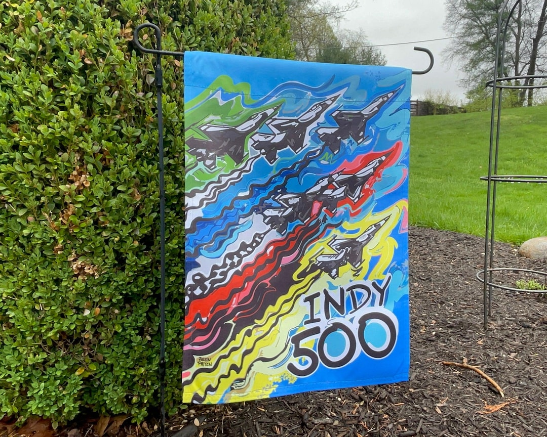 Indianapolis Motor Speedway Flyover Garden Flag (12”x18” In.) by Justin ...