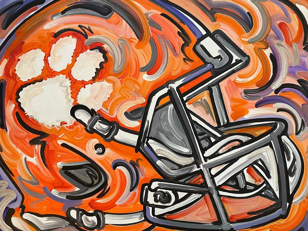 Clemson Painting by Justin Patten 30x24 officially Licensed, Football ...