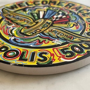 Indianapolis Motor Speedway Welcome Race Fans Stone Coaster by Justin ...