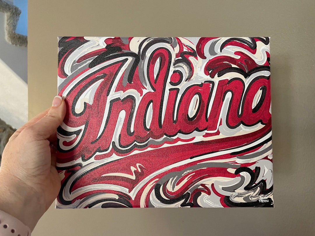 Indiana University 10" X 8" IU Script Wrapped Canvas Print by Justin ...