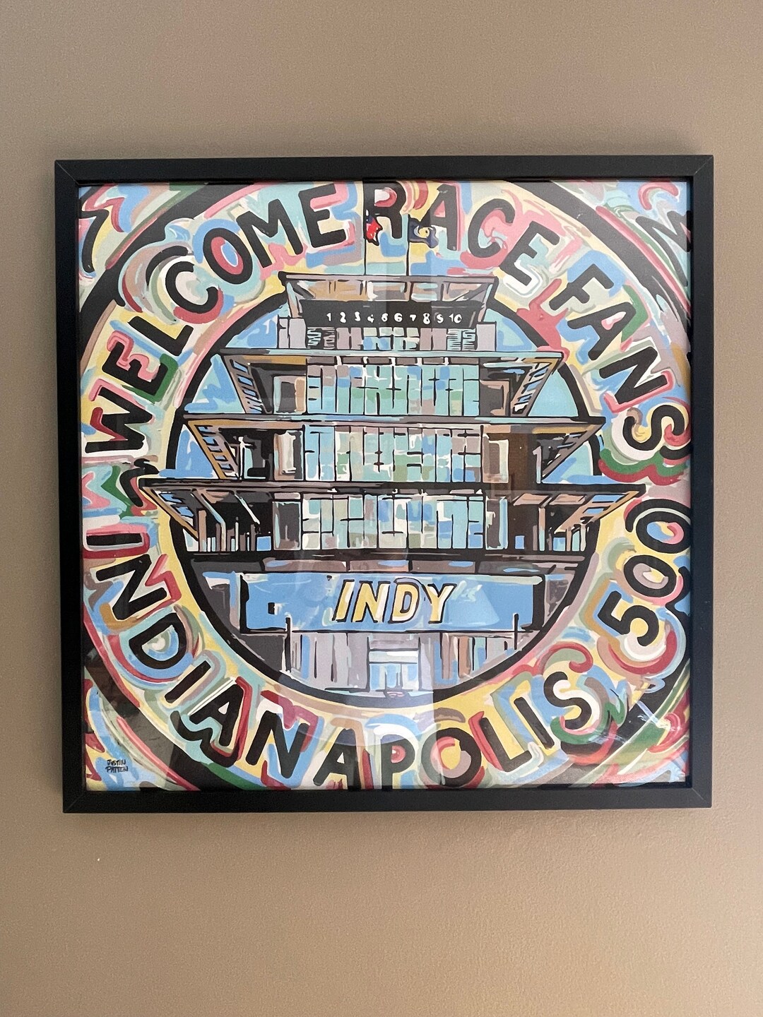 Indianapolis Motor Speedway 24"x24" Welcome Race Fans Pagoda Print by ...