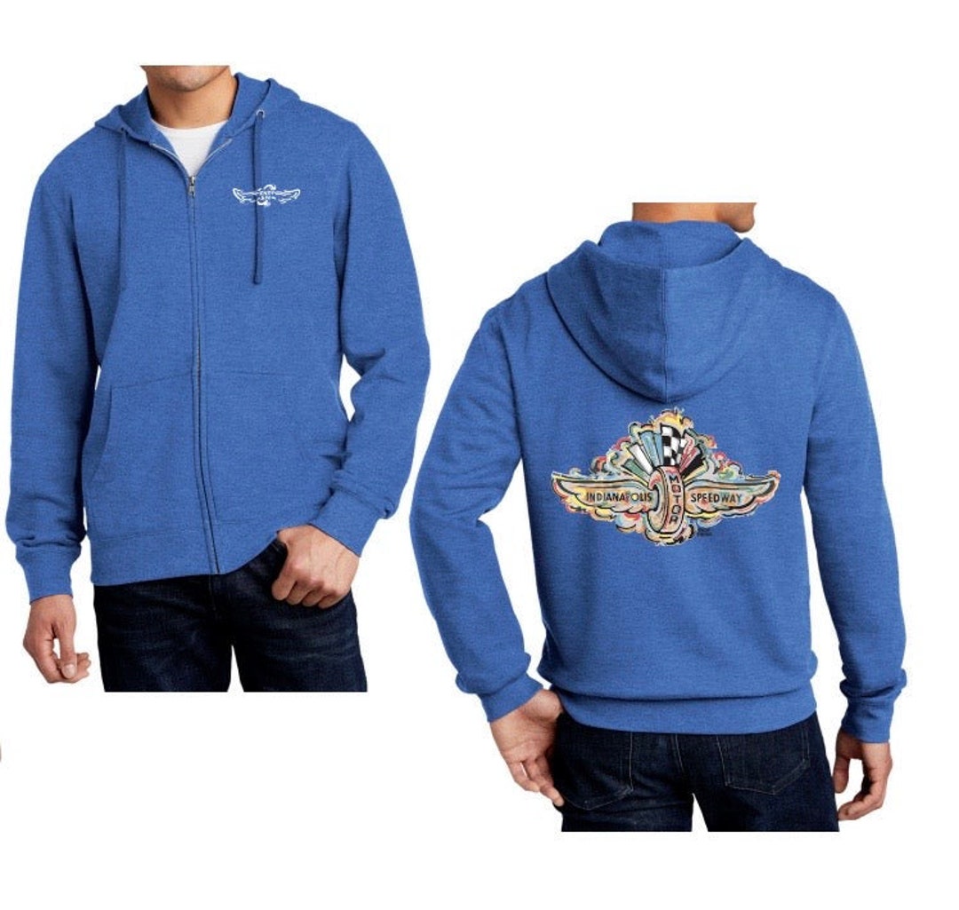 Indianapolis Motor Speedway Wing and Wheel Long Sleeve Hooded Zip up ...