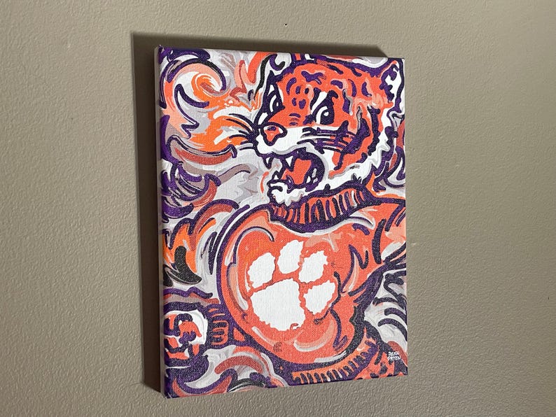 Clemson University 8" X 10" Mascot Wrapped Canvas Print by Justin ...