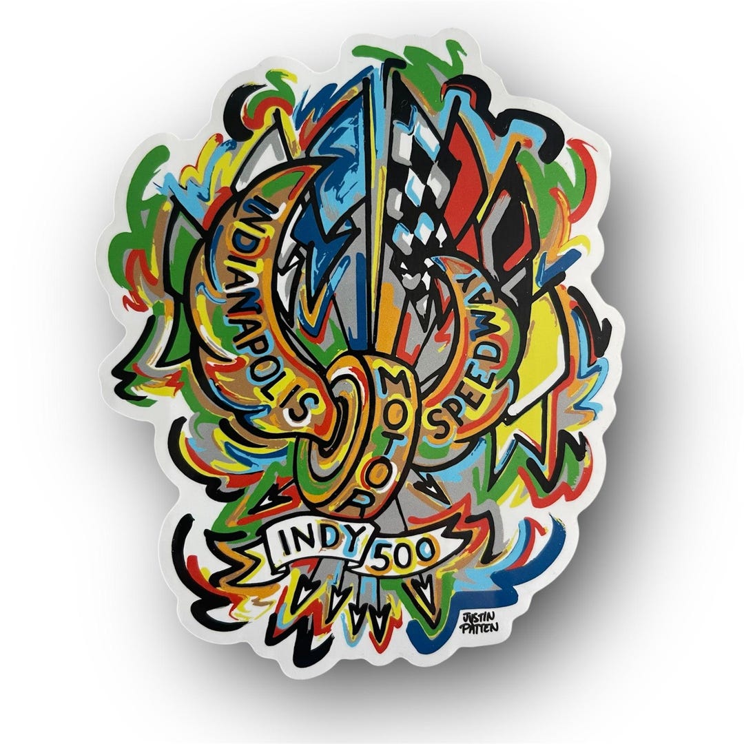 Indianapolis Motor Speedway Motion Wing and Wheel Vinyl Sticker by ...