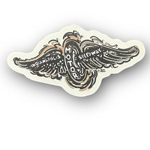 Indianapolis Motor Speedway Vintage Wing and Wheel Mini Vinyl Sticker ...