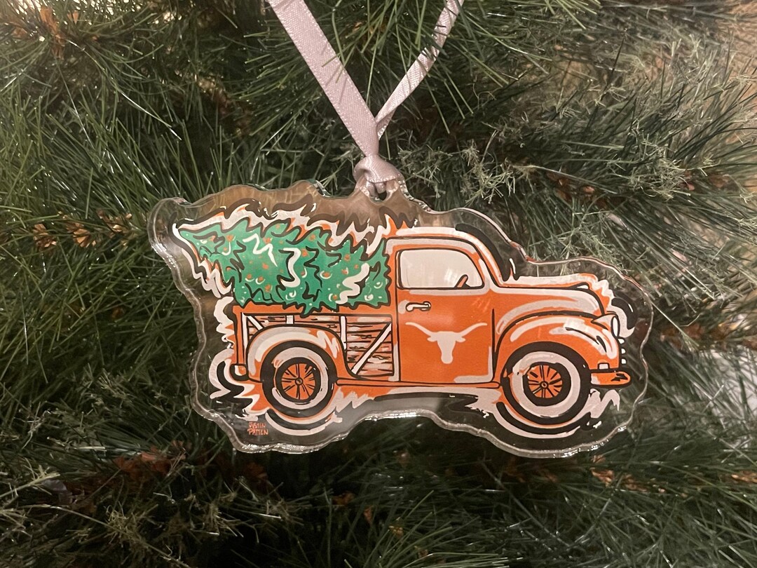 University of Texas Longhorns Christmas Tree Truck Ornament by Justin ...