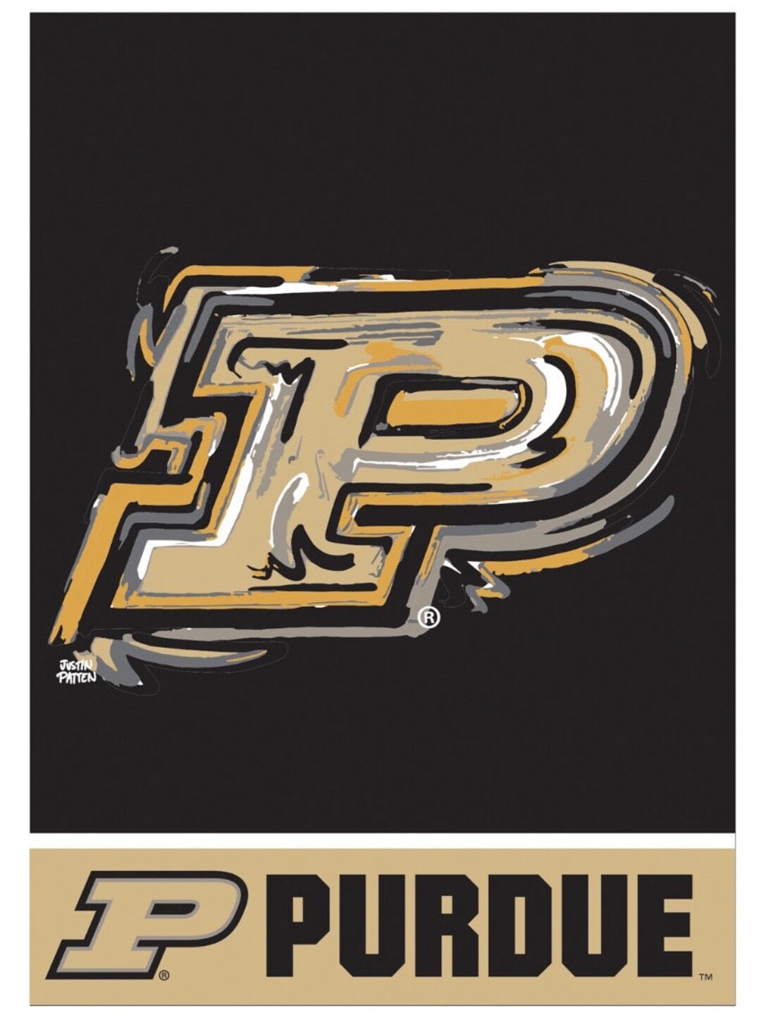 Purdue University P Garden Flag 12 X 18 by Justin Patten - Etsy