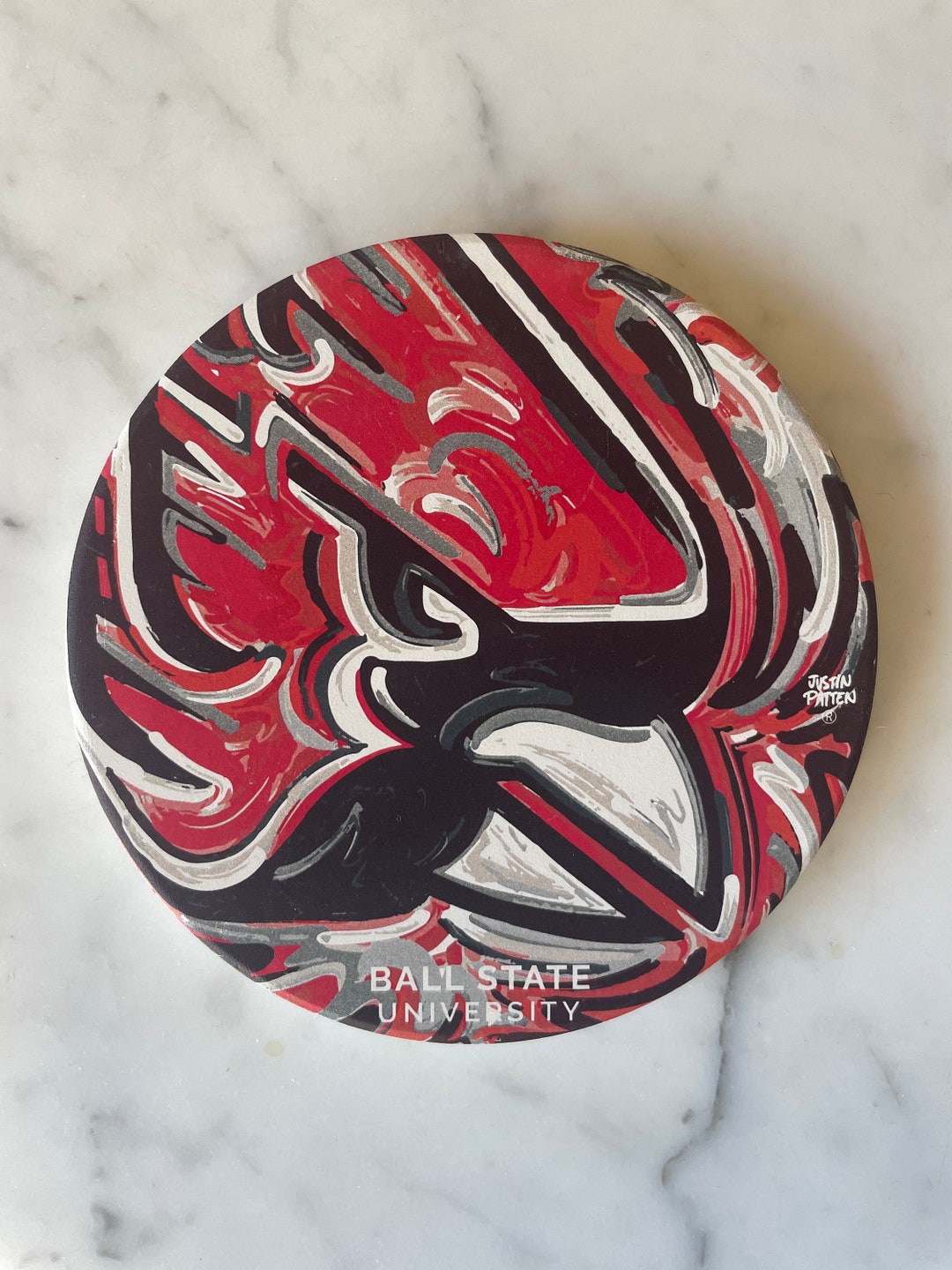 Ball State University Stone Coaster by Justin Patten (storm Striker Art ...
