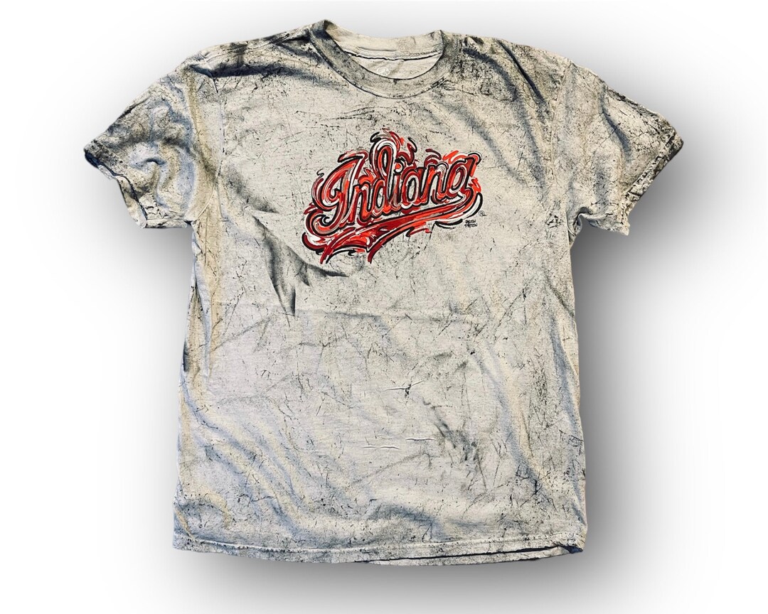 Indiana University Script Short Sleeve Unisex Distressed Tee by Justin ...