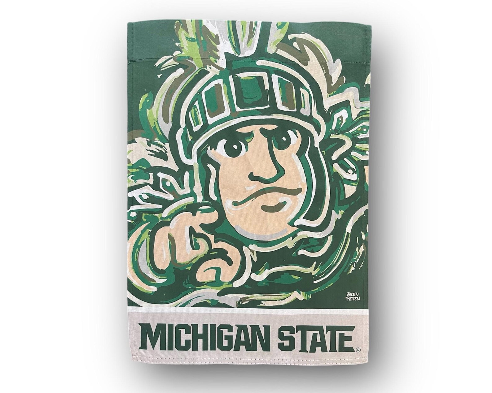 Michigan State University Mascot Garden Flag by Justin Patten (storm ...