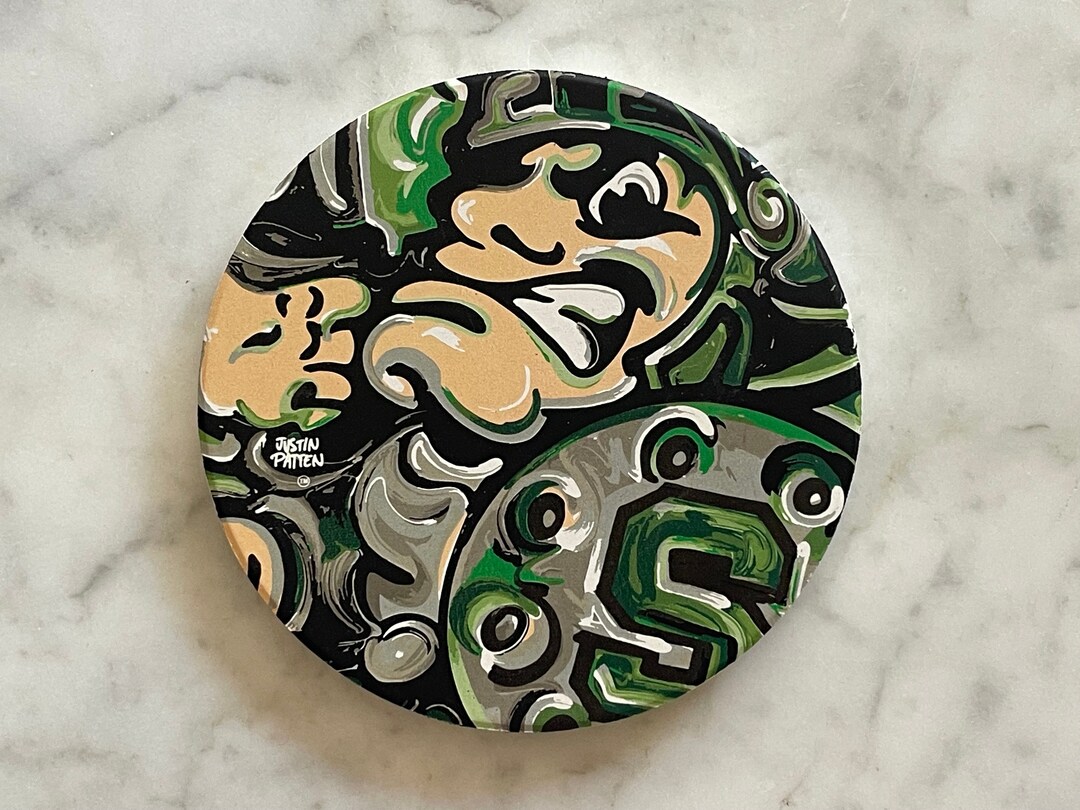 Michigan State University Mascot Stone Coaster by Justin Patten (storm ...