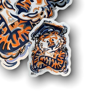Auburn University Graduation Aubie Mini Vinyl Sticker by Justin Patten ...