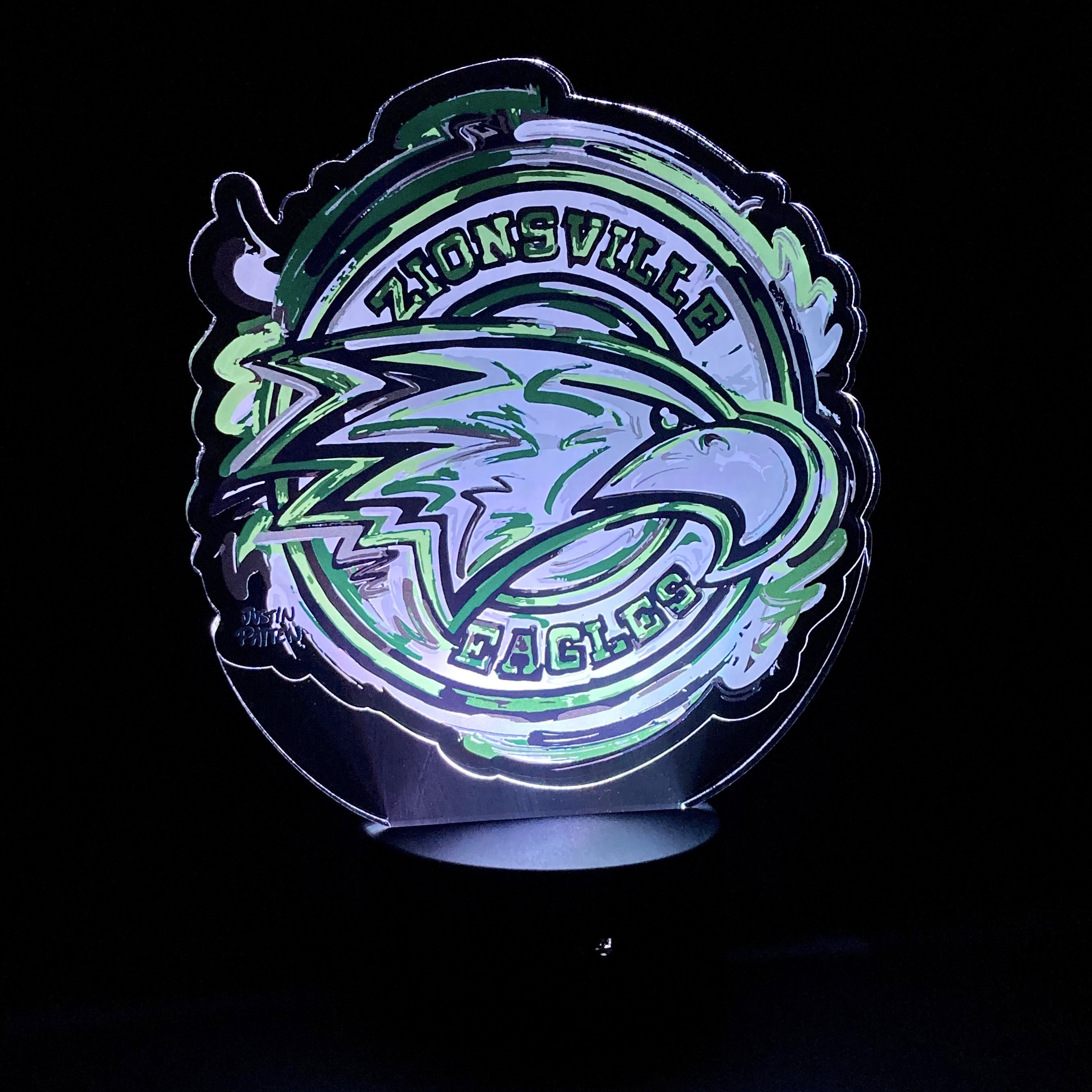 LED Light Zionsville Eagles 8x7 LED Light by Artist Justin - Etsy